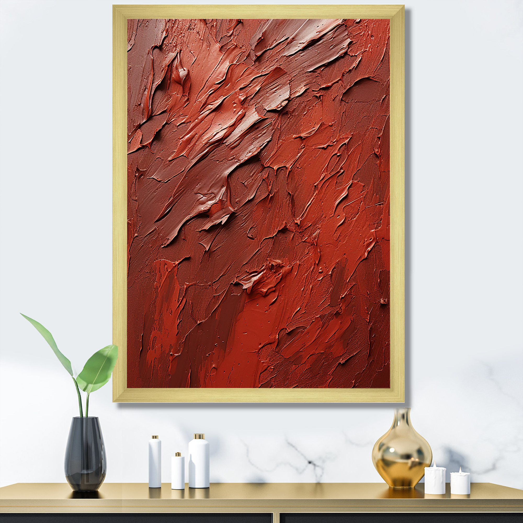 Design Art Bittersweet Brushwork II - Abstract Collages Canvas Art Print | Wayfair